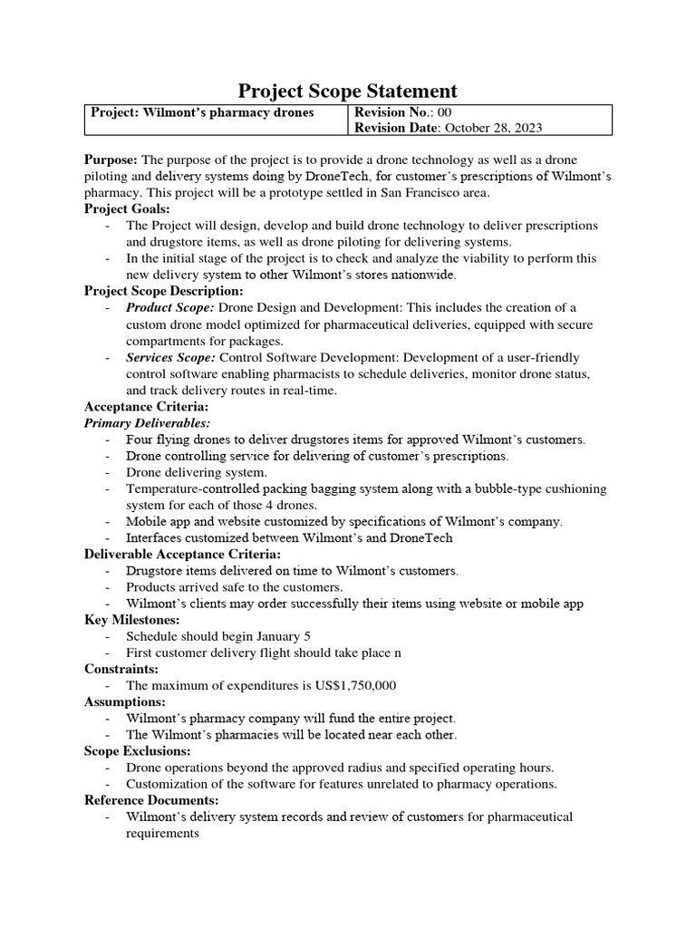 HoangD Project-Scope Statement | PDF