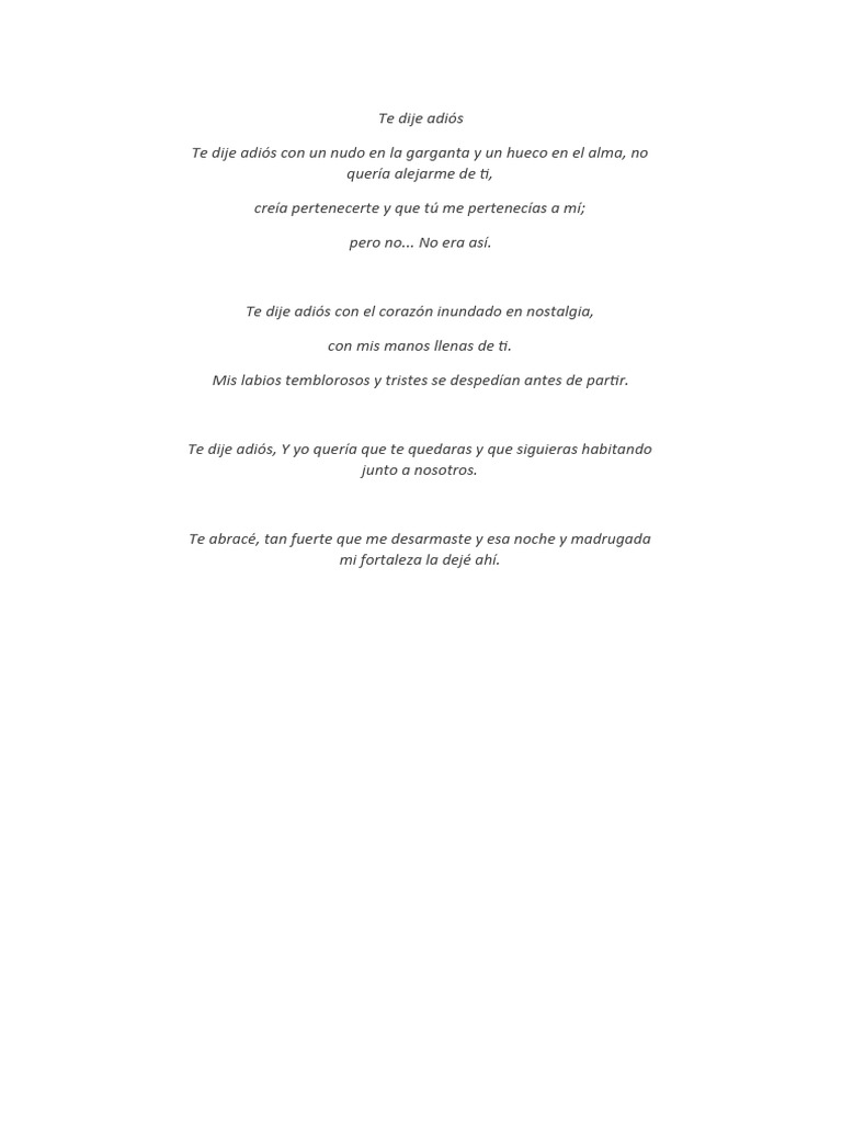 Te Dije Adiós | PDF