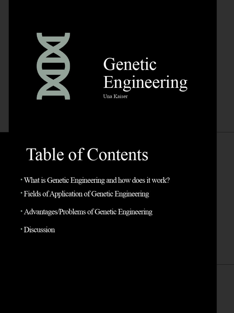 Genetic Engineering Presentation | PDF | Wellness | Science & Mathematics