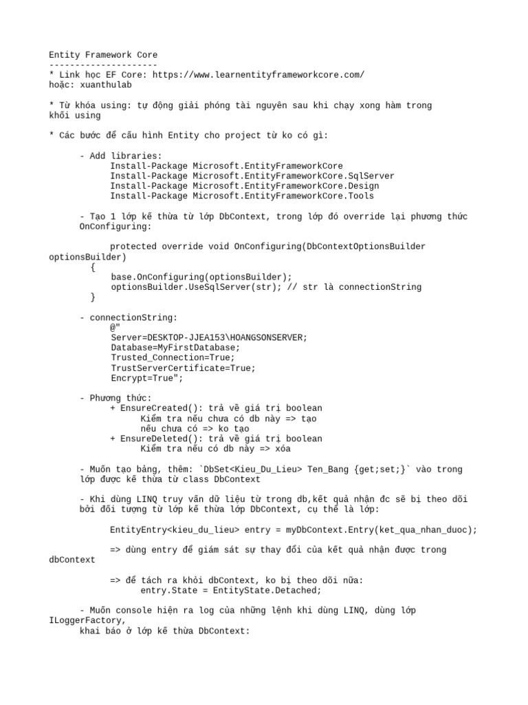 Entity Framework Core | PDF