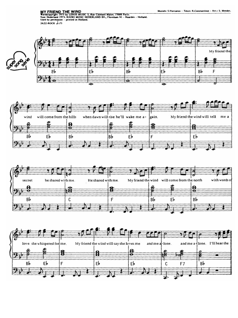 My Friend The Wind - Demis Roussos | PDF