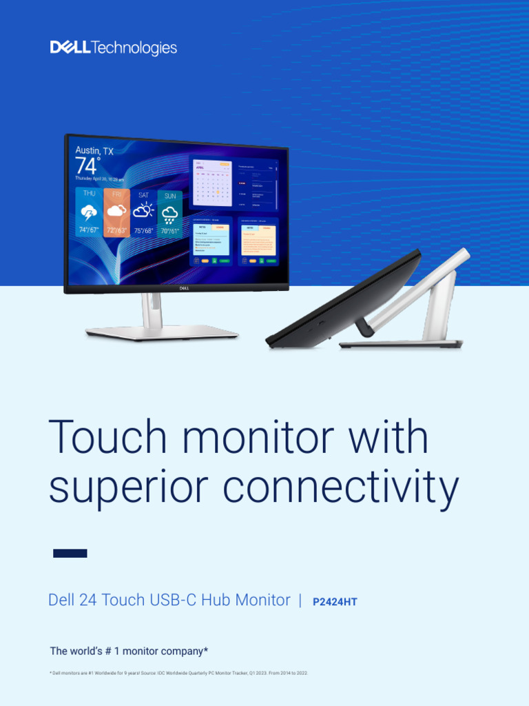 Dell 24 Touch Usb C Hub Monitor p2424ht Datasheet | PDF