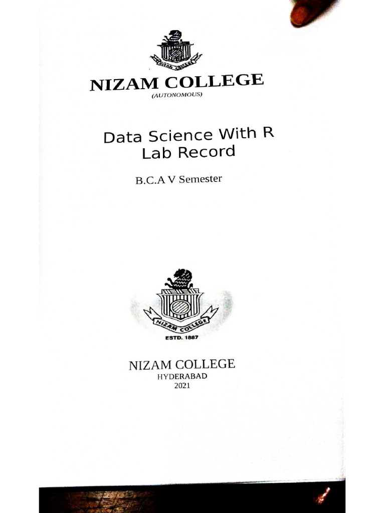 Data Science With R Lab Records | PDF