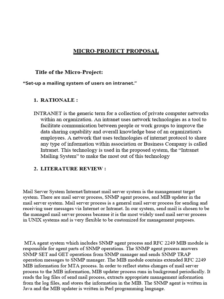 Intranet Mailing System Proposal | PDF | Computers