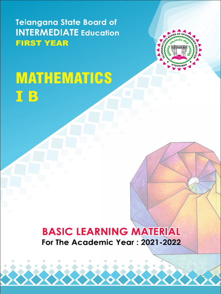 Maths IB (EM) BLM 21-22 | PDF | Line (Geometry) | Textbook