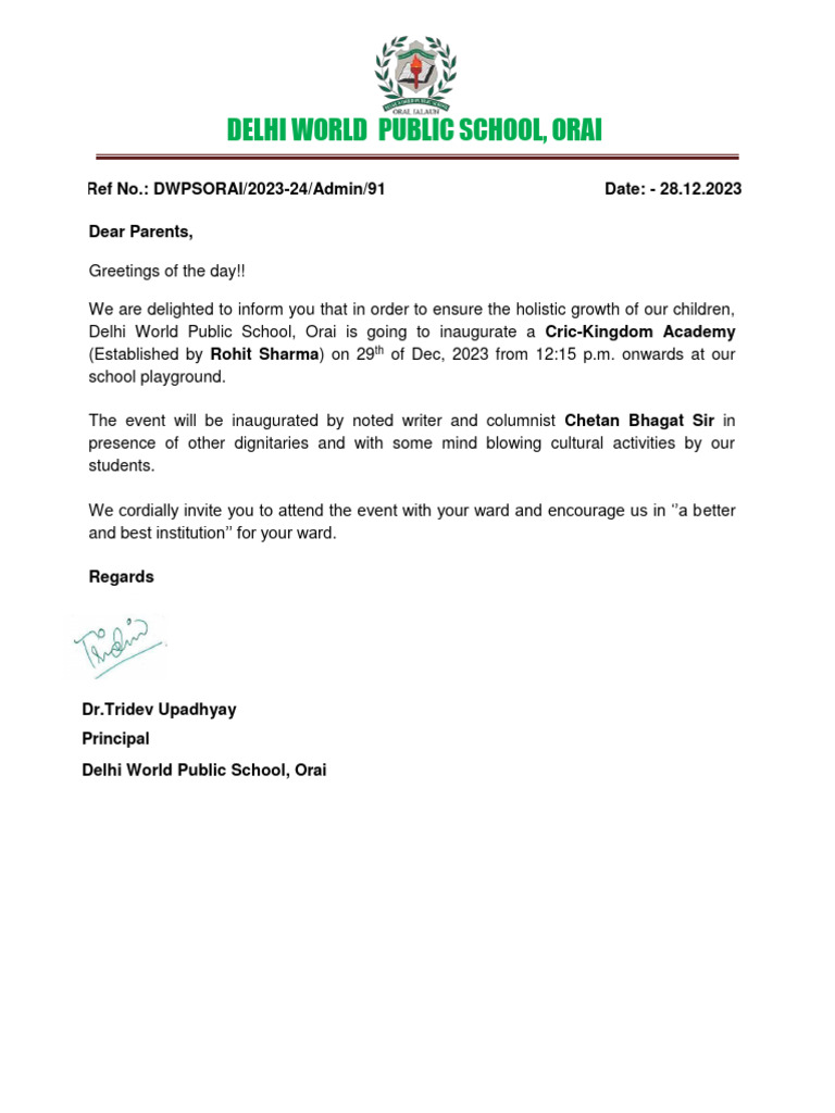 Circular 91 (Parents Invitation) | PDF