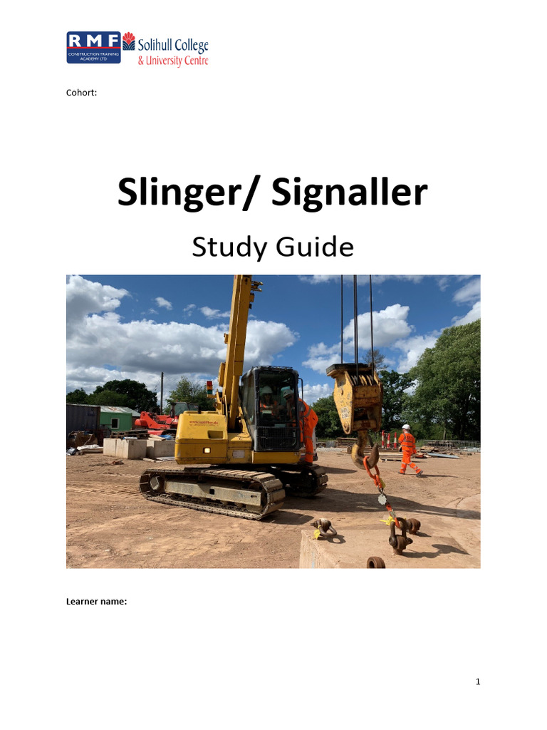 Slinger/Signaller Study Guide | PDF | Crane (Machine) | Manufactured Goods