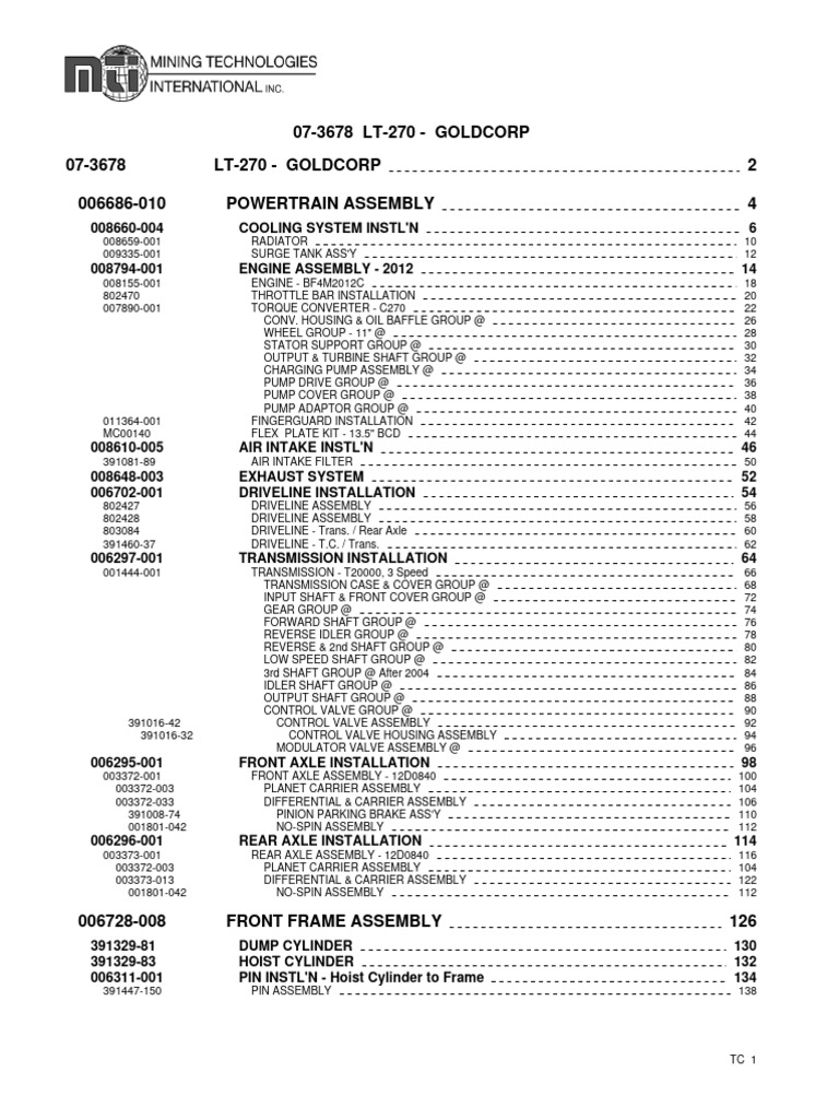 14 - Partes Mti LT-270 | PDF | Axle | Washer (Hardware)