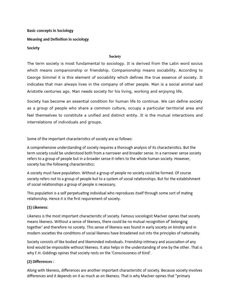 Sociology Unit 2 | PDF | Society | Social Group