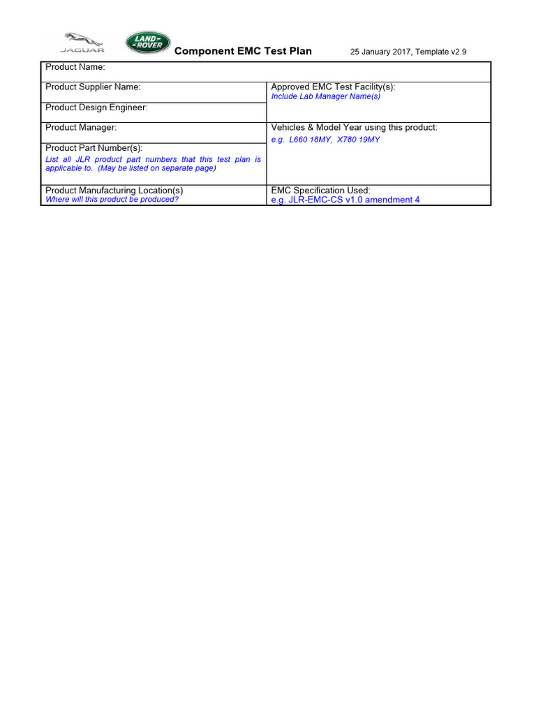 JLR EMC TP - v2.9 | PDF | Electromagnetic Compatibility | Electrical Connector