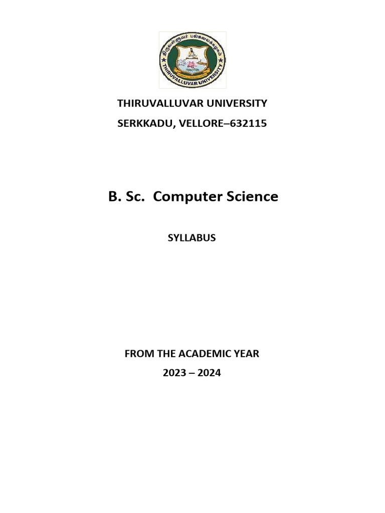 B.Sc. Computer Science Syllabus 2023 | PDF