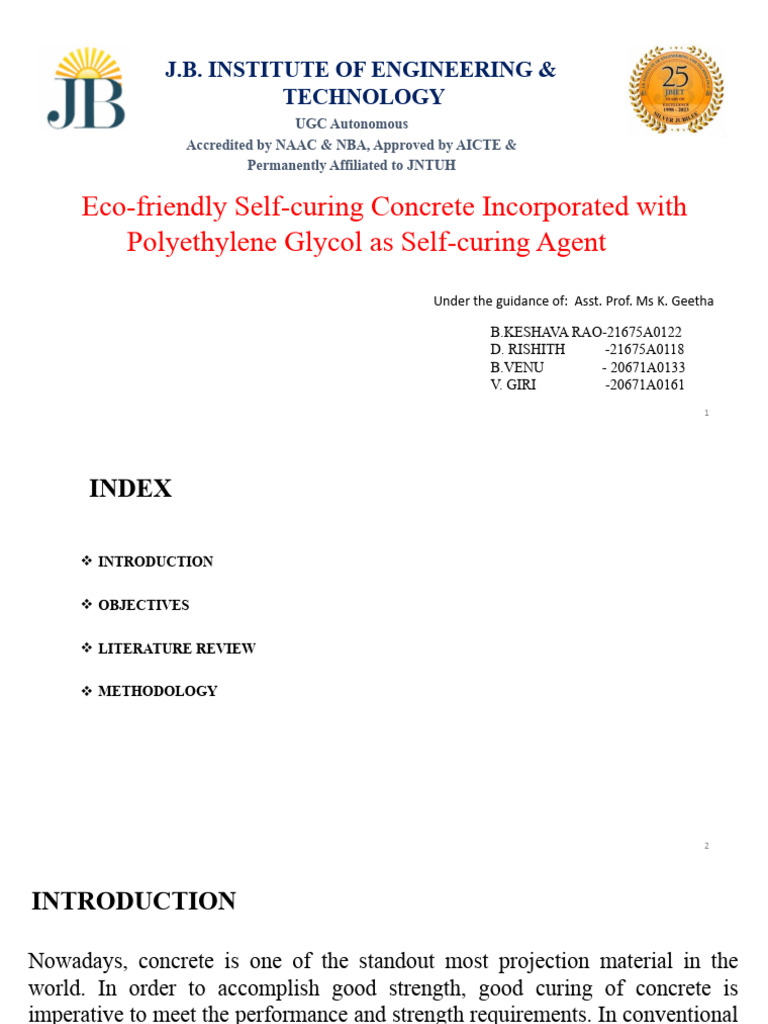 Eco-Friendly Self-Curing Concrete Study | PDF | Concrete | Polyethylene