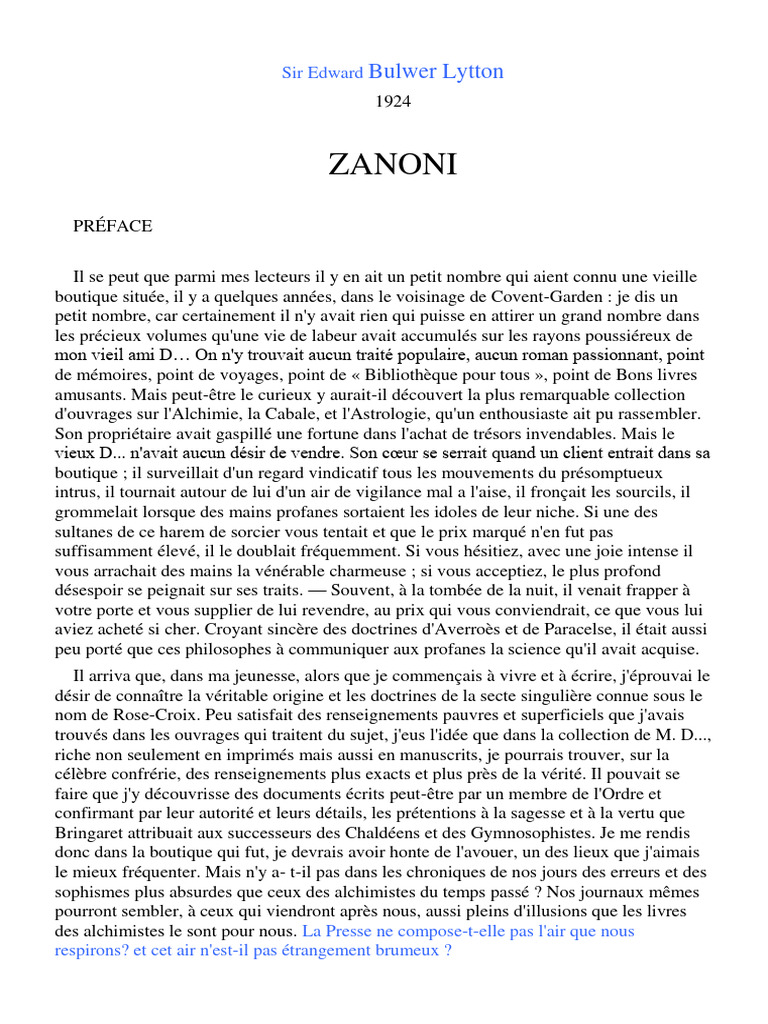 Zanoni | PDF