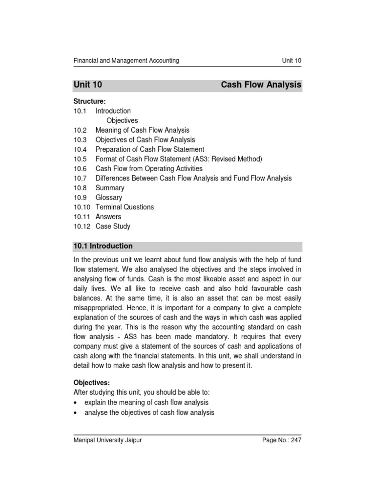 Unit 10 - Cash Flow Analysis | PDF | Cash Flow Statement | Expense