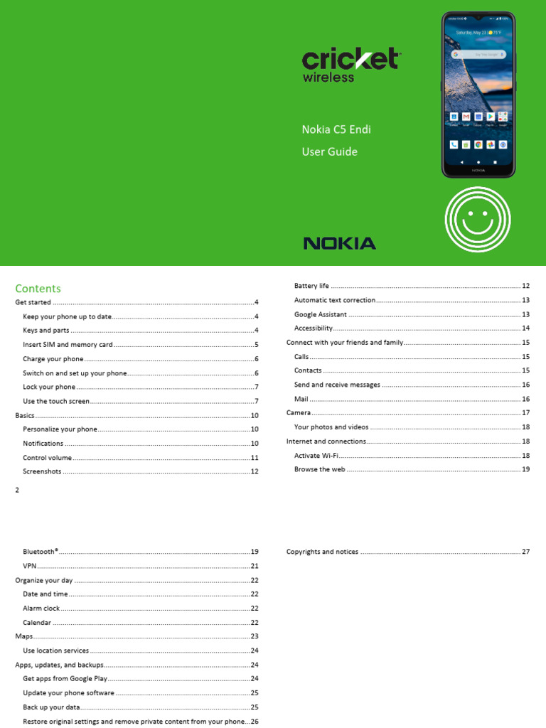 En NokiaC5 Endi UserGuide Cricket Issue1 0 | PDF | Bluetooth | Google Play