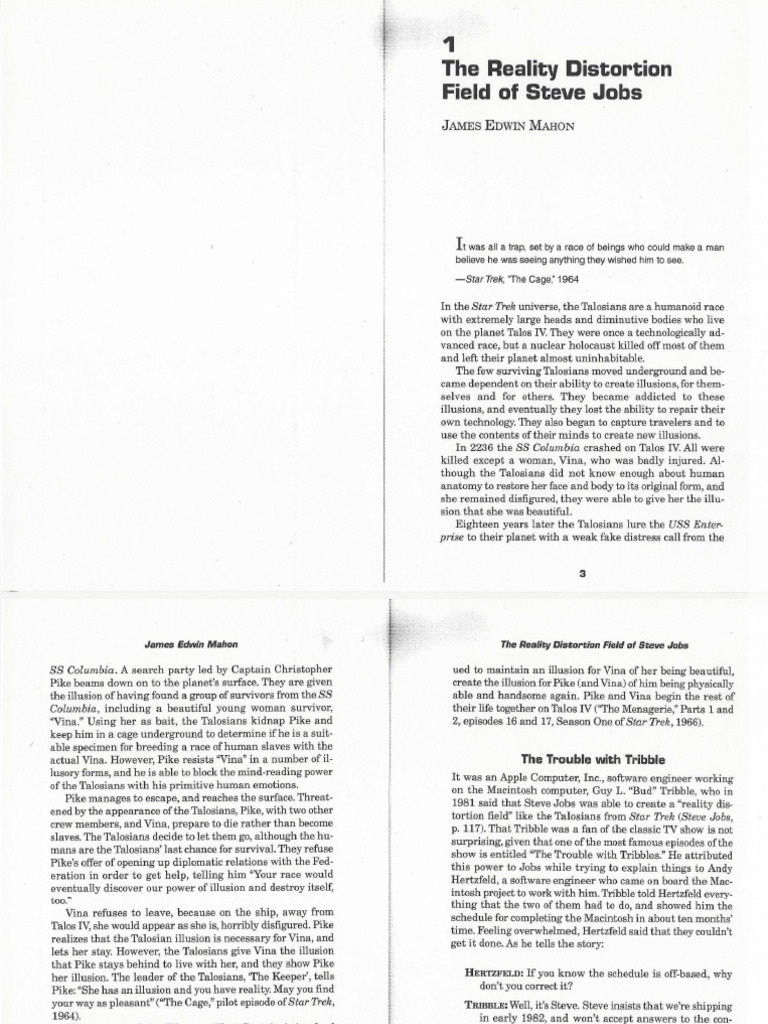 The Reality Distortion Field of Steve Jo | PDF
