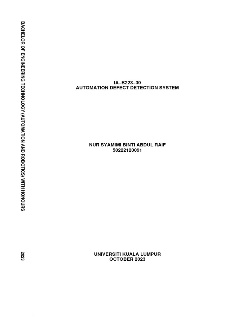 Automation Defect Detection System Report | PDF | Deep Learning | Artificial Intelligence