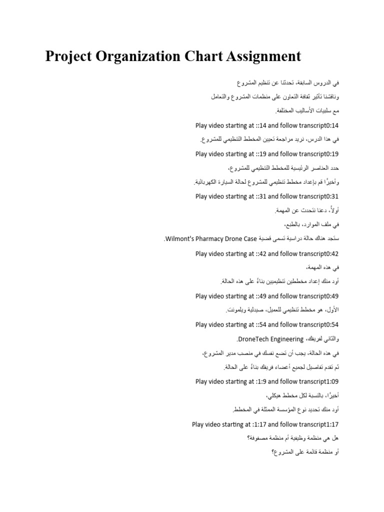 Project Organization Chart Assignment | PDF