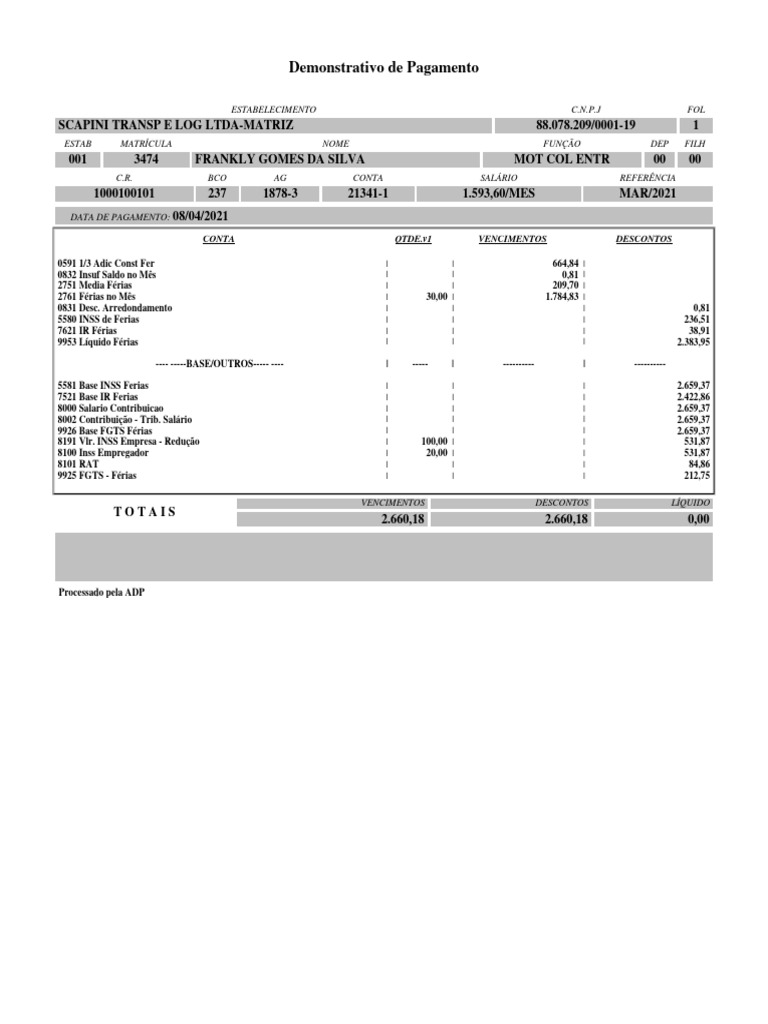 Contra Cheque | PDF