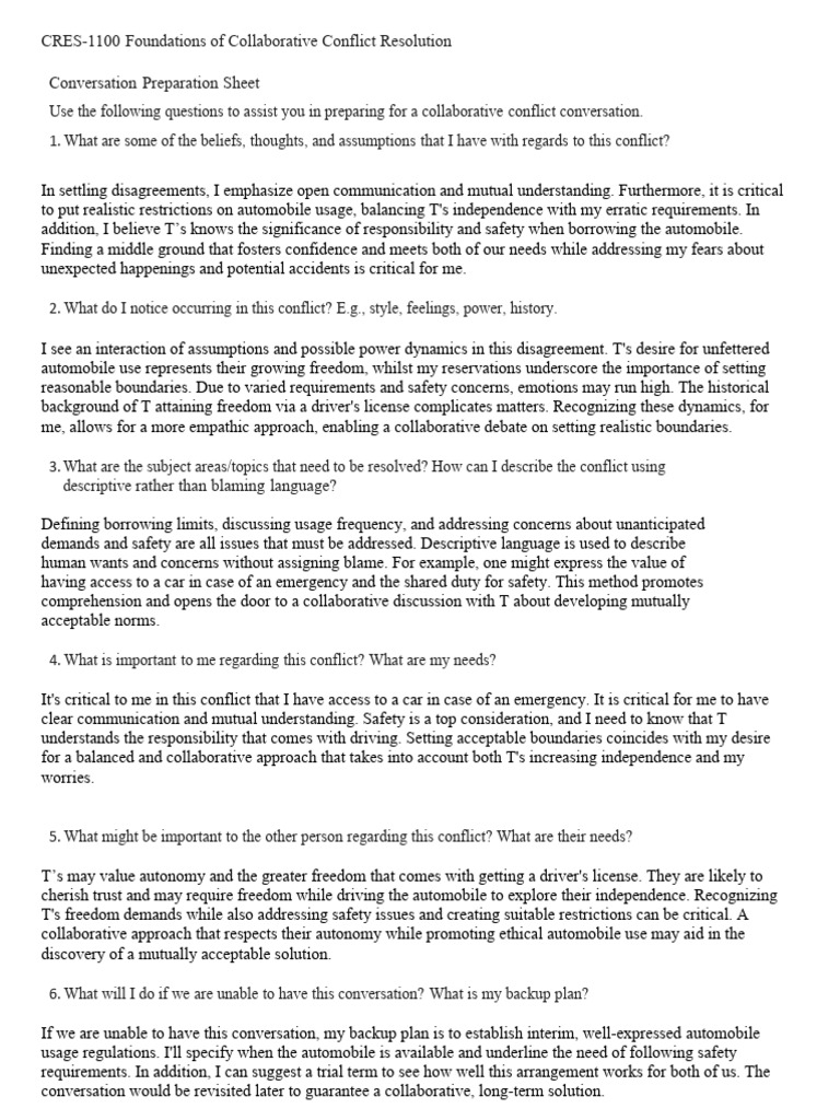 Collaborative Conflict Resolution Guide | PDF