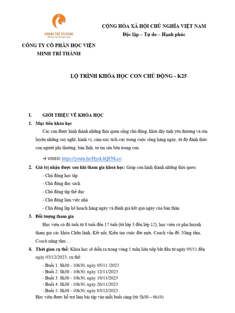 Ccd Khai Giảng k25 | PDF