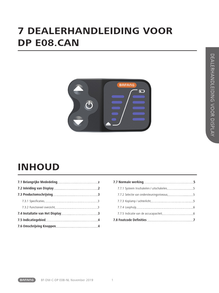 Bafang Display-Dpe08-Nl | PDF