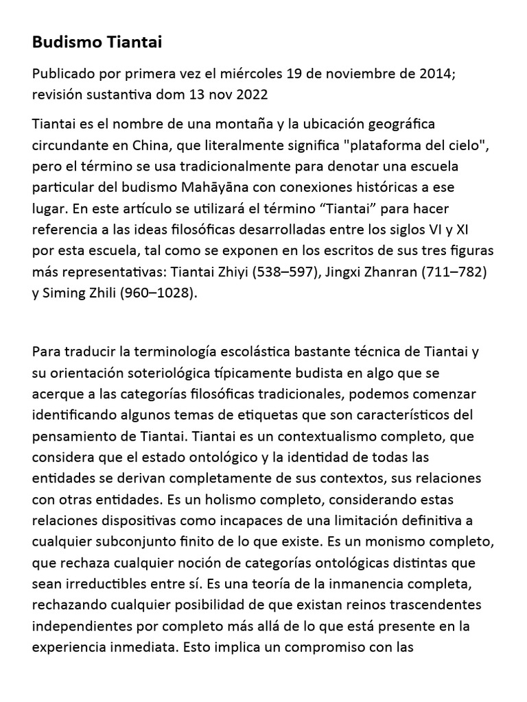 Budismo Tiantai | PDF
