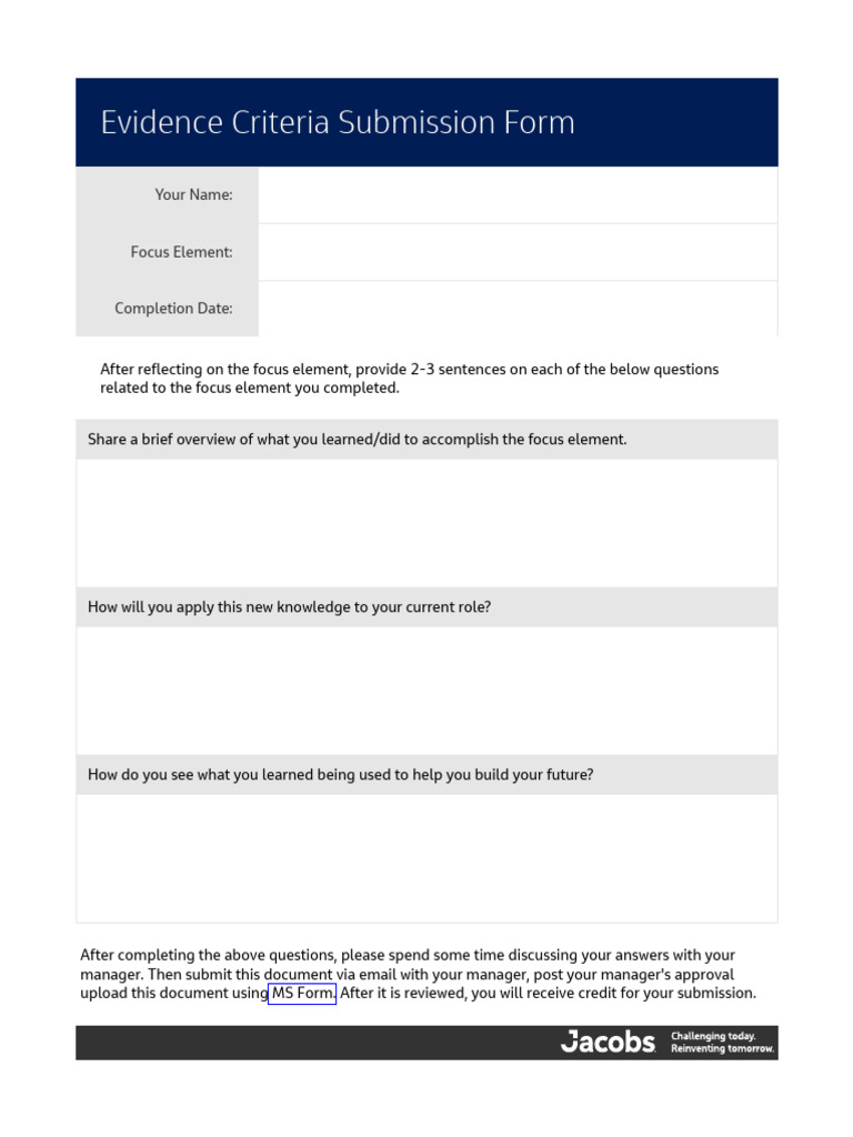 Evidence Criteria Submission Form - March 2022 | PDF