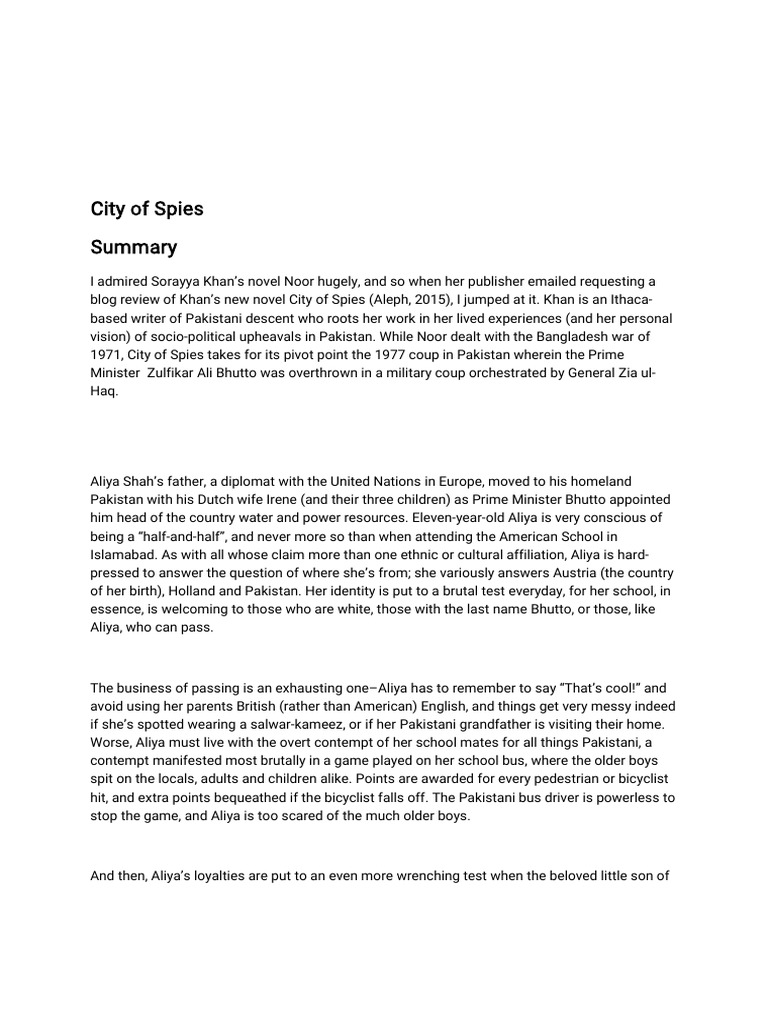 City of Spies For Study | PDF