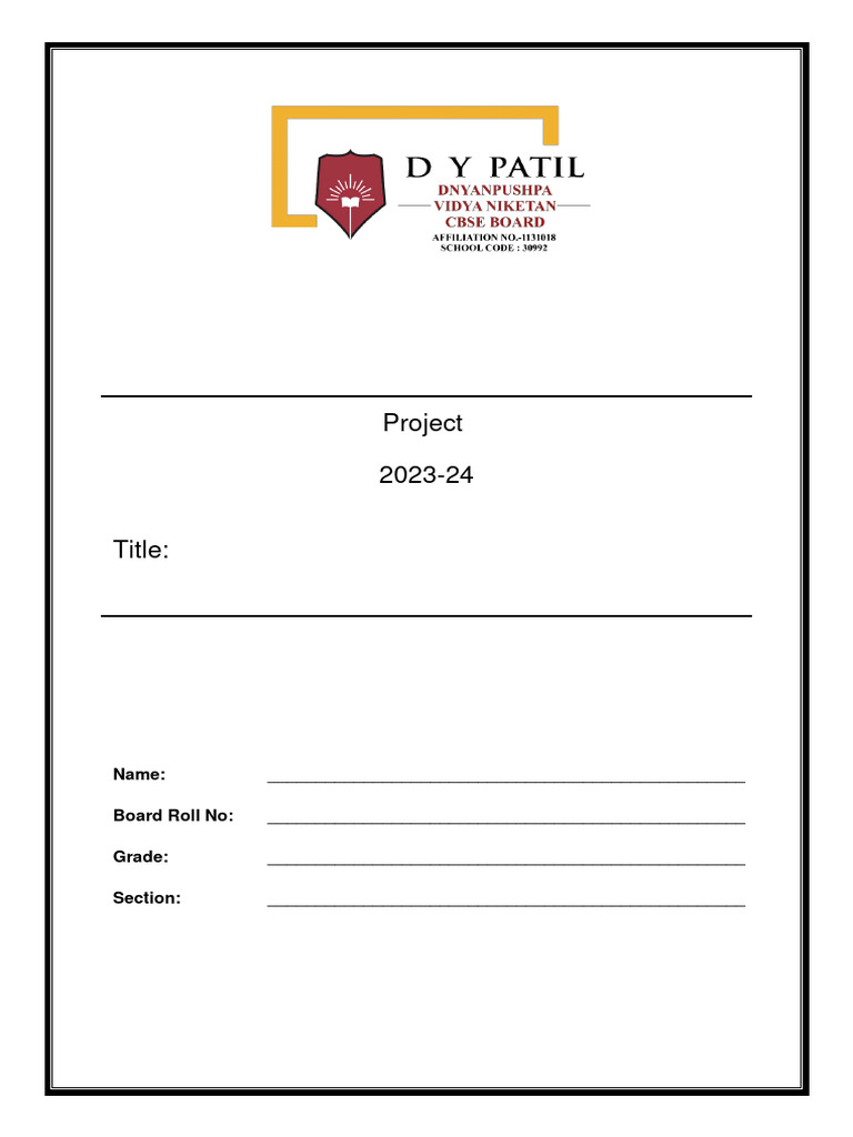 Template For Project 2023 - 24 | PDF