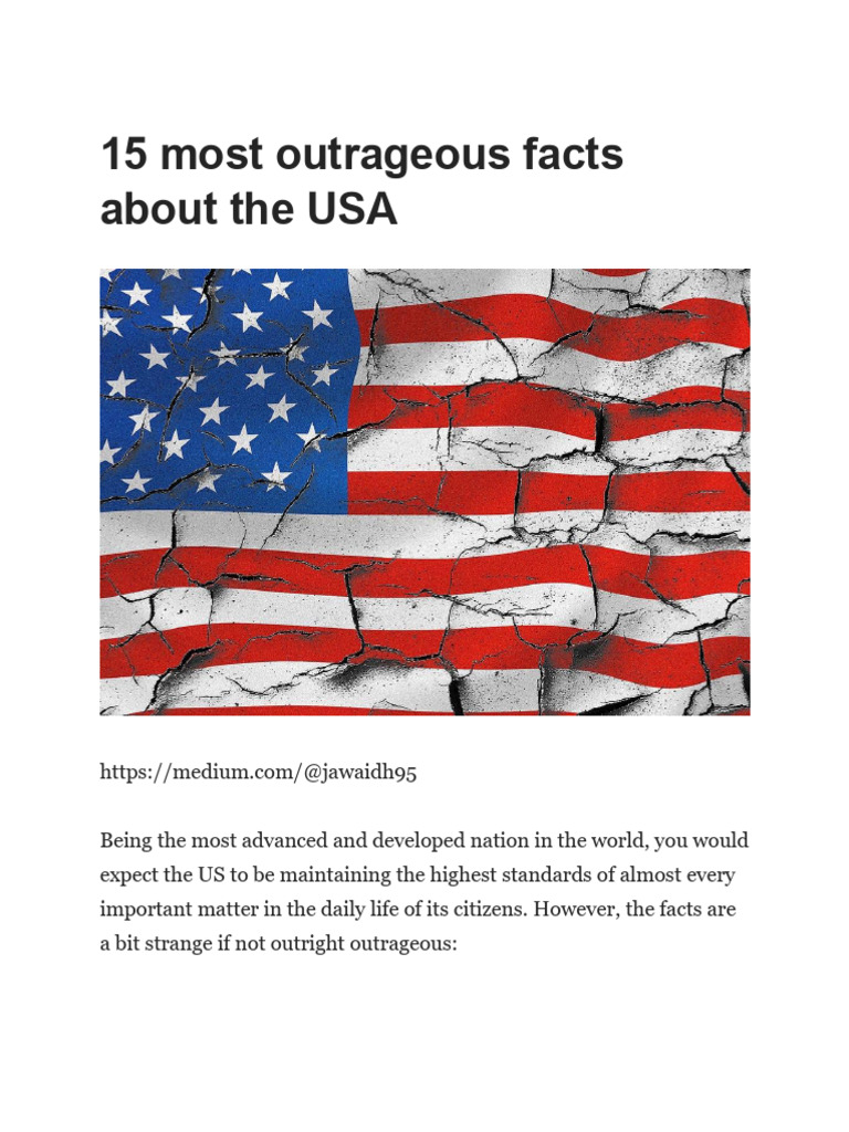 15 Most Outrageous Facts About The USA | PDF | The United States | Fast ...