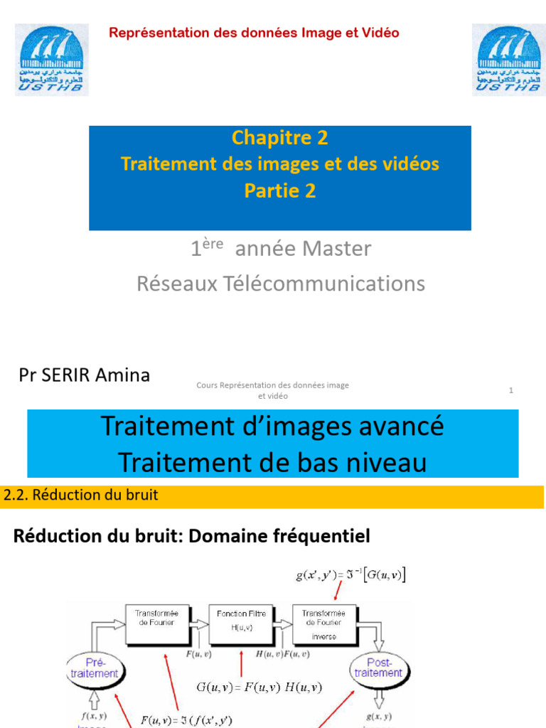 Cours Traitement D'images2 - RT - Partie2 | PDF | Segmentation d'image | Matrice (Mathématiques)