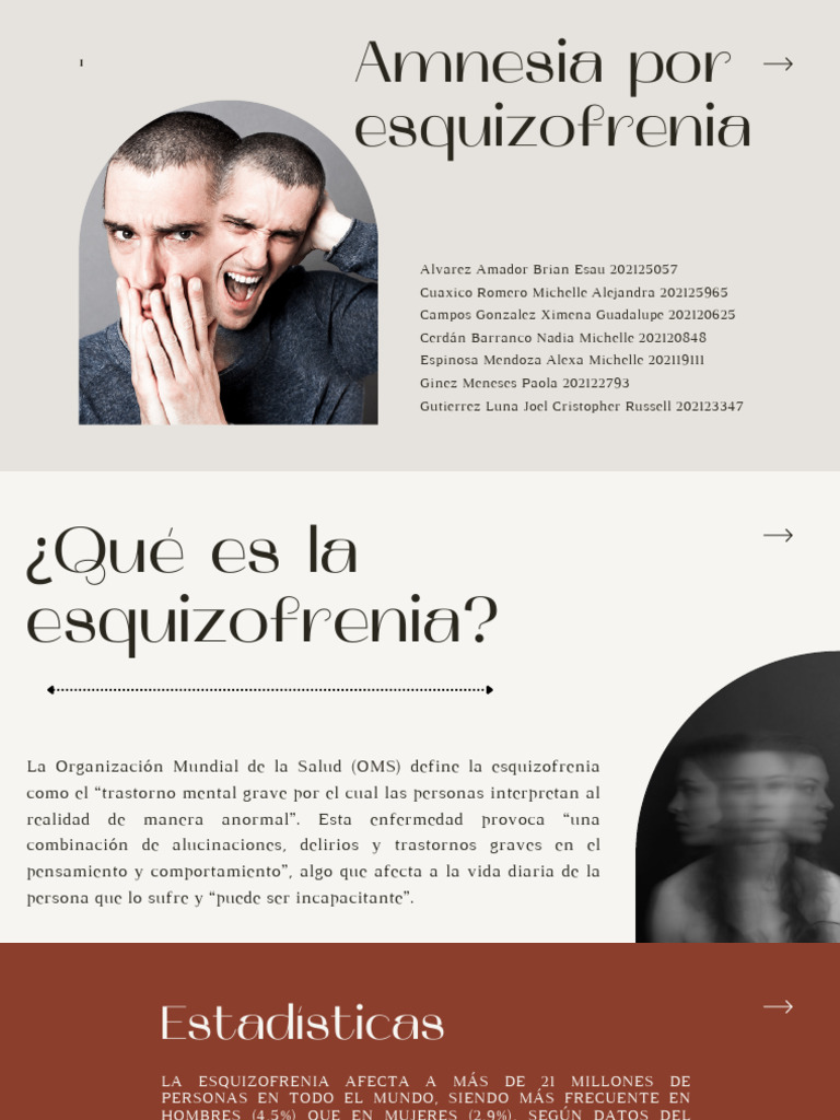 Amnesia y Esquizofrenia: Síntomas y Modelos | PDF | Esquizofrenia | Memoria