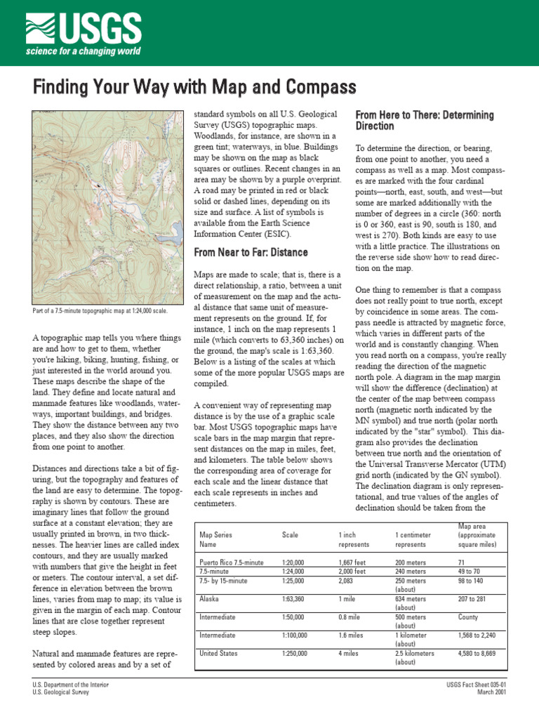 USGS How To Use Map & Compass | PDF | Compass | Contour Line