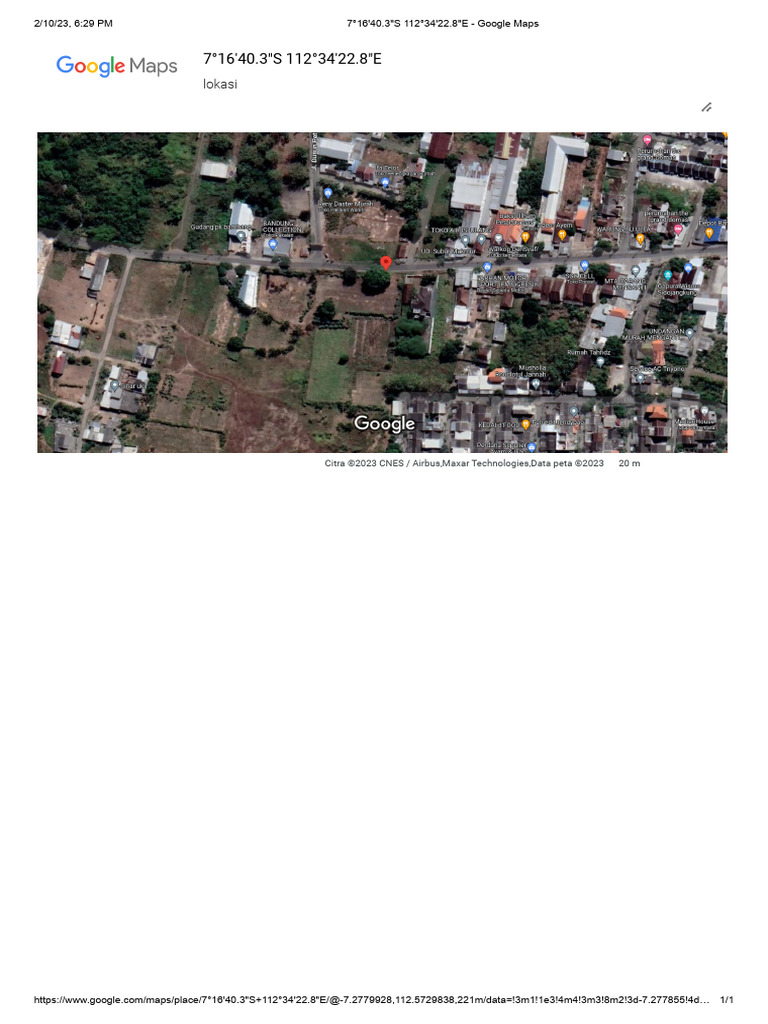 7°16'40.3 - S 112°34'22.8 - E - Google Maps | PDF