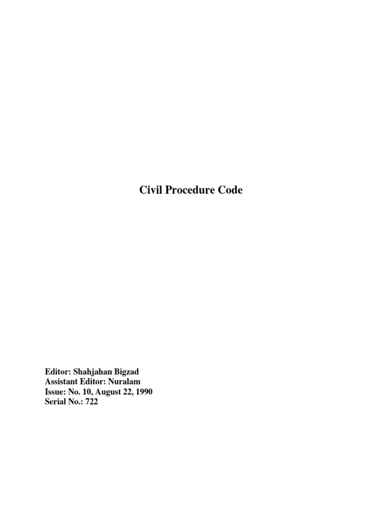 Civil Procedure Code English Pdf