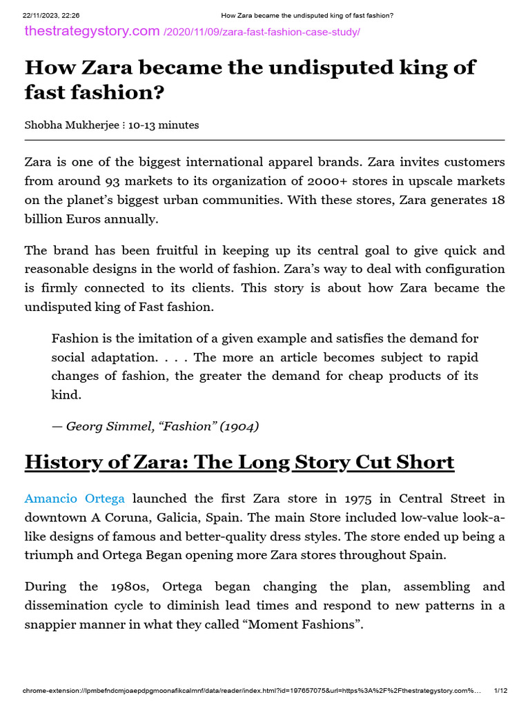 How Zara Became The Undisputed King of Fast Fashion | PDF | Retail ...