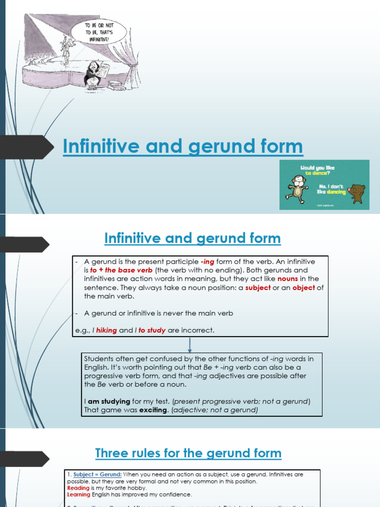 Infinitive and Gerund Form | PDF | Wellness