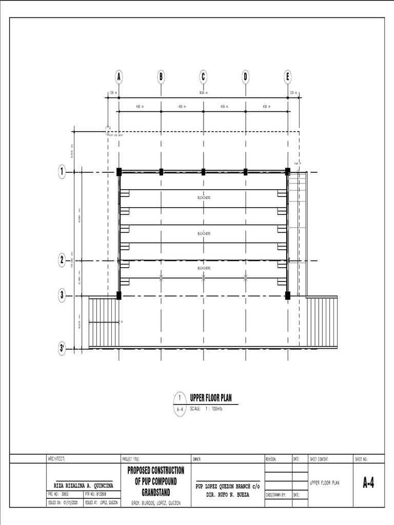 Grandstand Sheet A 4 Upper Floor Plan | PDF