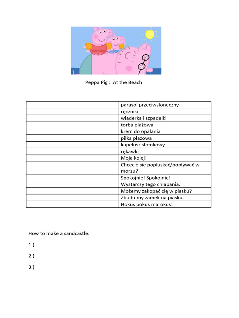 Peppa Pig at The Beach | PDF