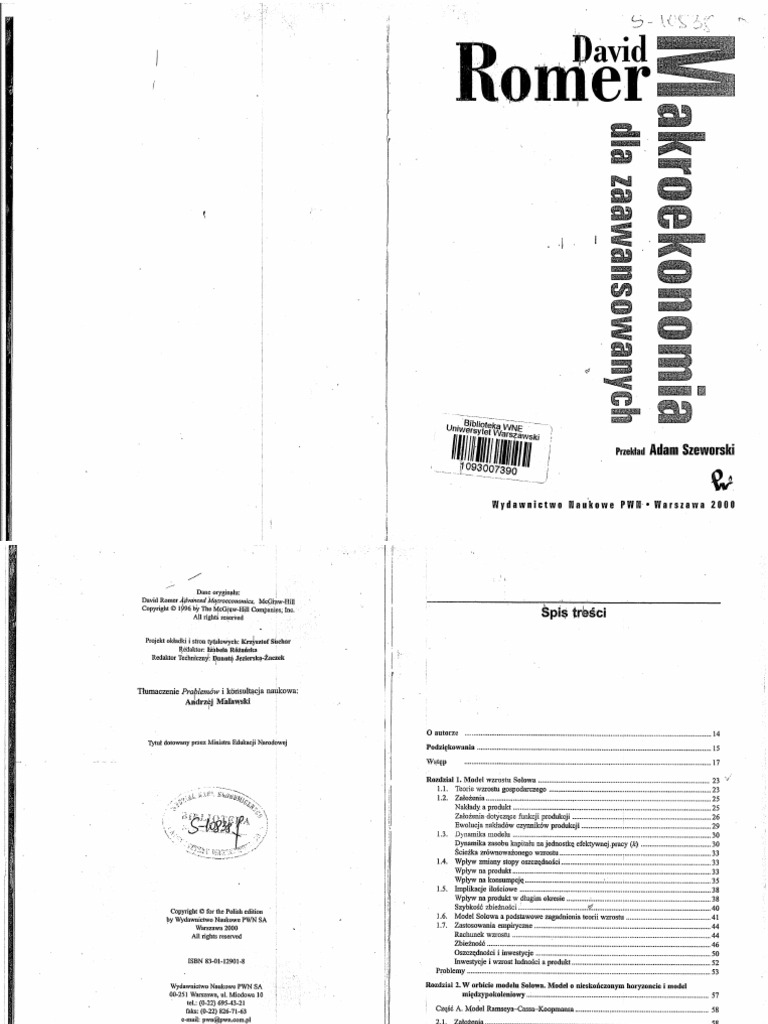 Romer D - Makroekonomia Dla Zaawansowanych | PDF
