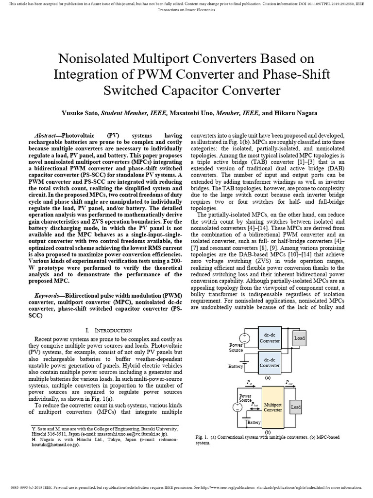 Nonisolated Multiport Converters | PDF | Capacitor | Power Electronics