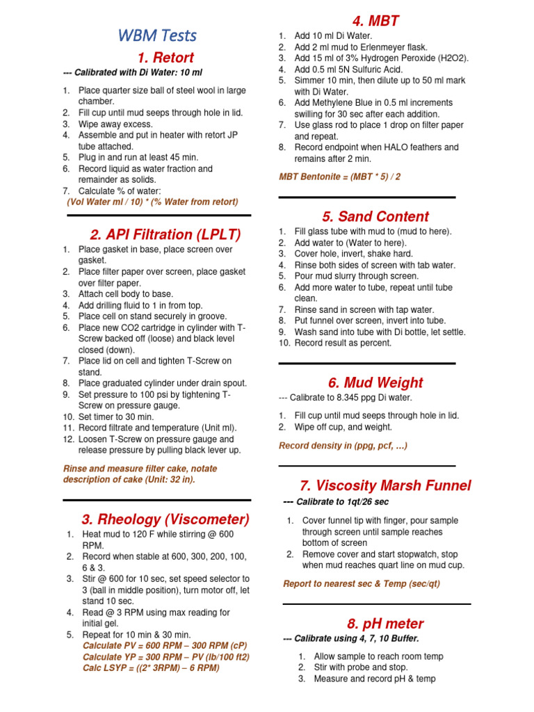 Mud Tests | PDF | Titration | Chemistry