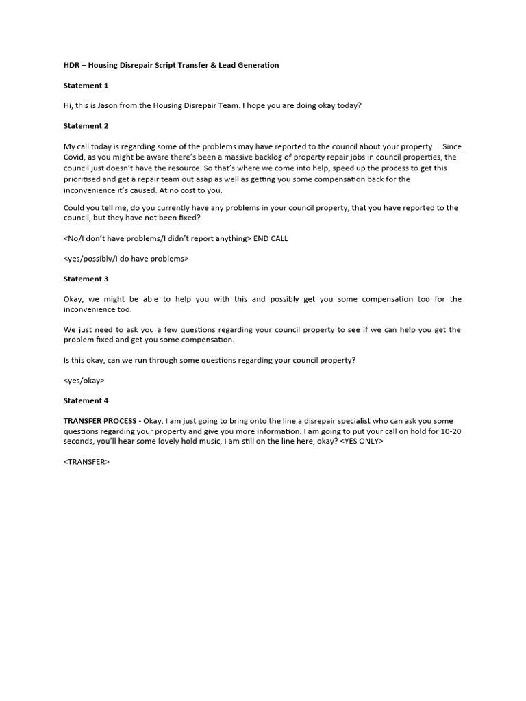 HDR Script Transfers & Lead Gen July 2023 (1) (2) - 1 | PDF | Civil ...