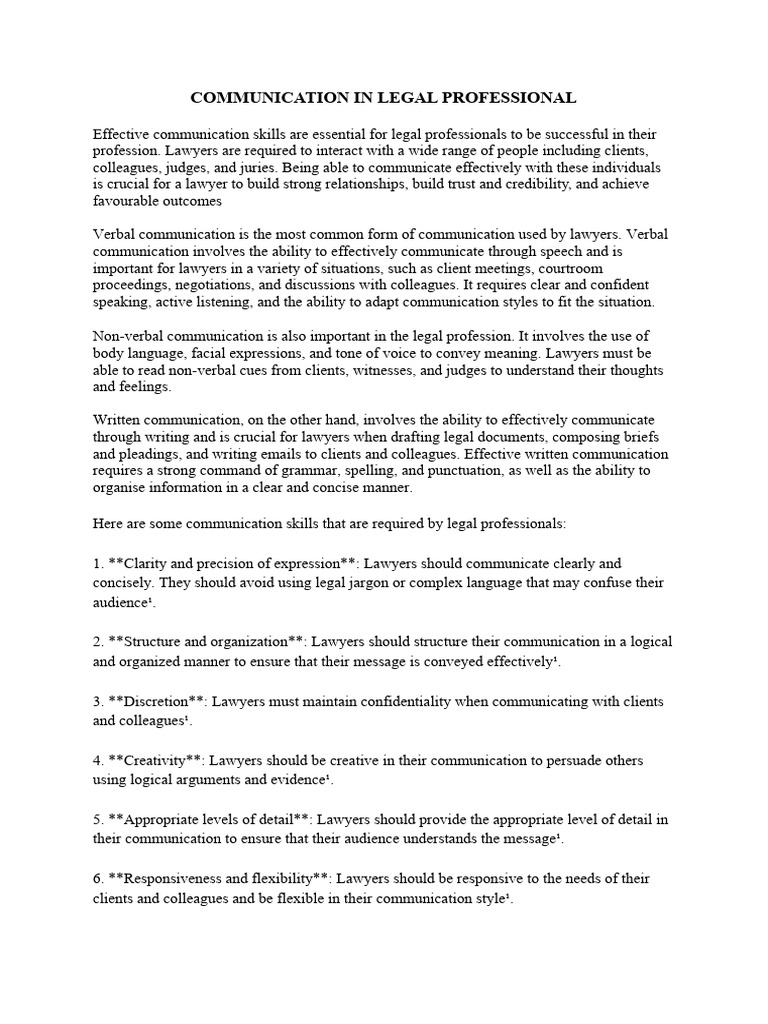 Essential Communication Skills for Lawyers | PDF | Business