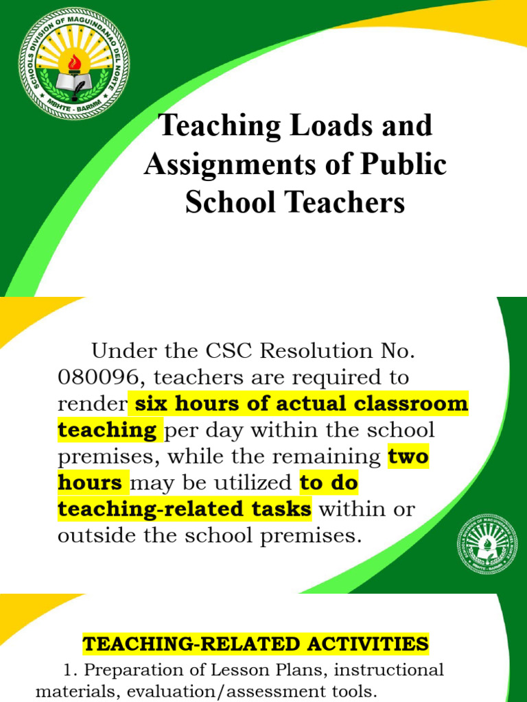 Teaching Loads | PDF | Teachers | Lesson Plan