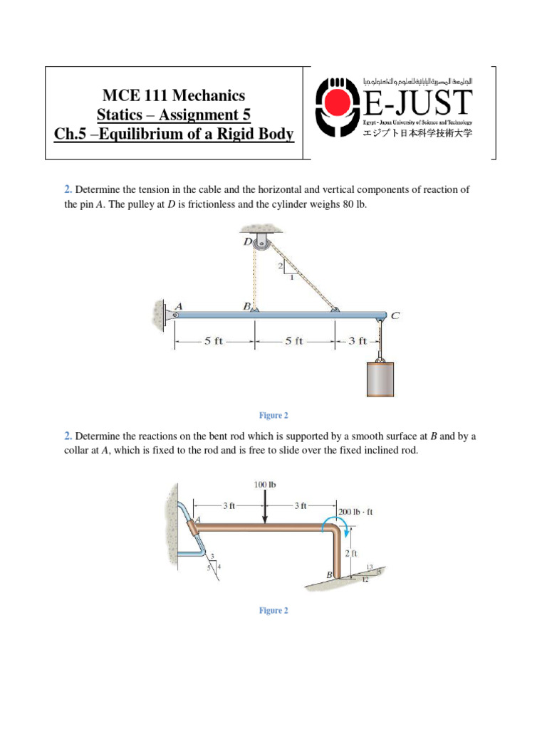 Mechanics Course (Statics - Sheet 5) - 4 | PDF