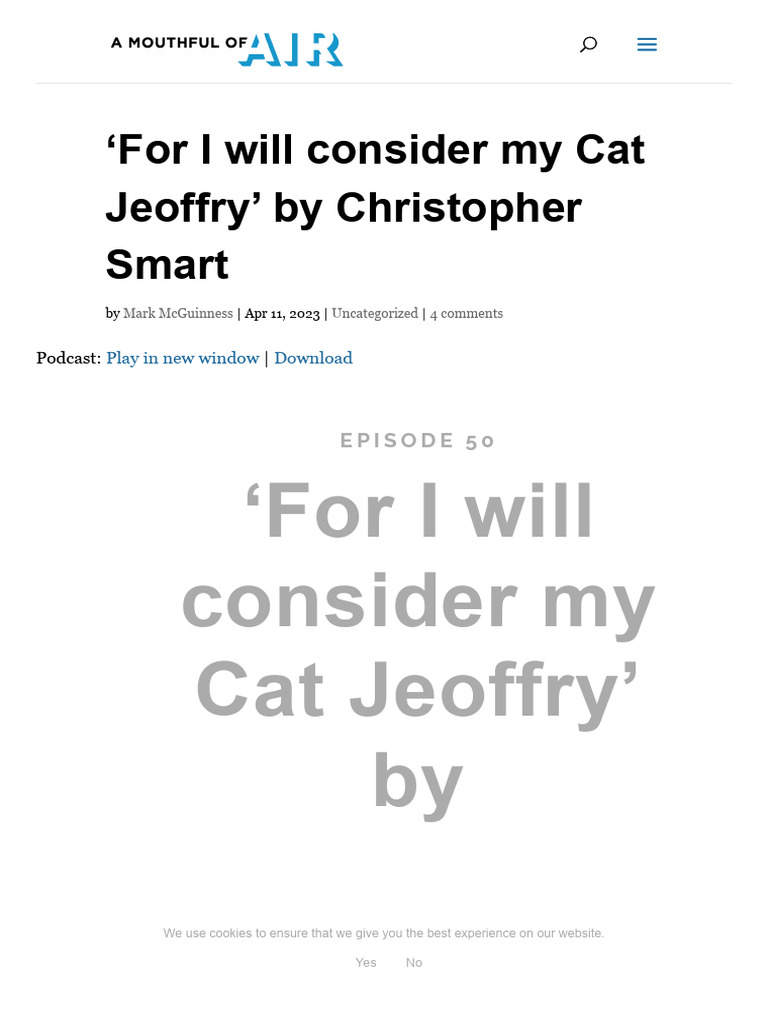 Jeoffry: A Poetic Tribute to Cats | PDF | Poetry