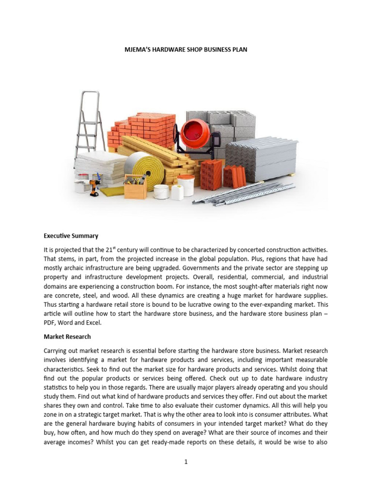 Hardware Store Business Plan Guide | PDF | Career & Growth | Finance ...