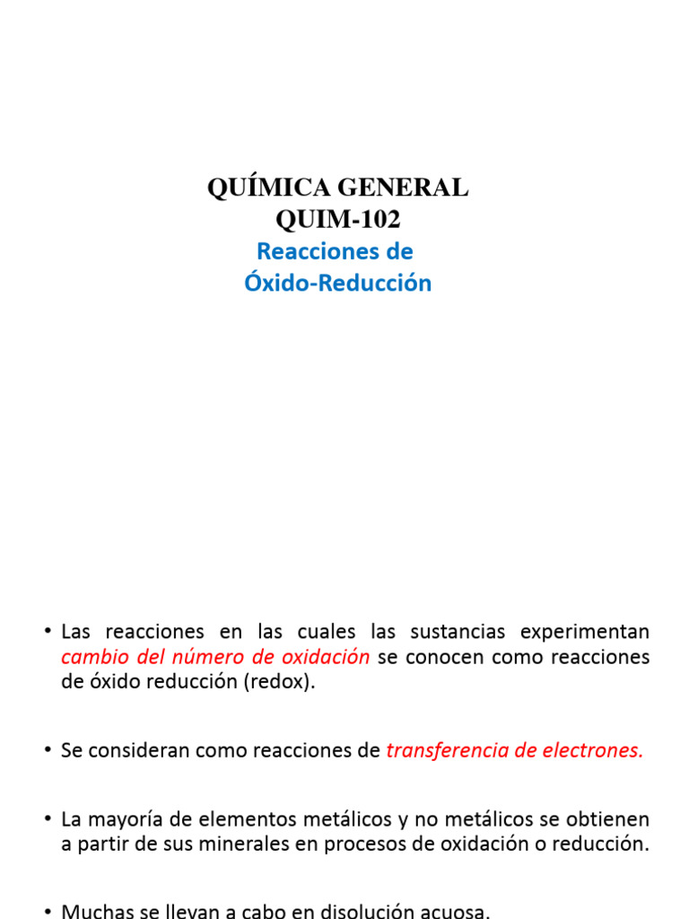 QUIM-102 Redox | PDF | Redox | Química